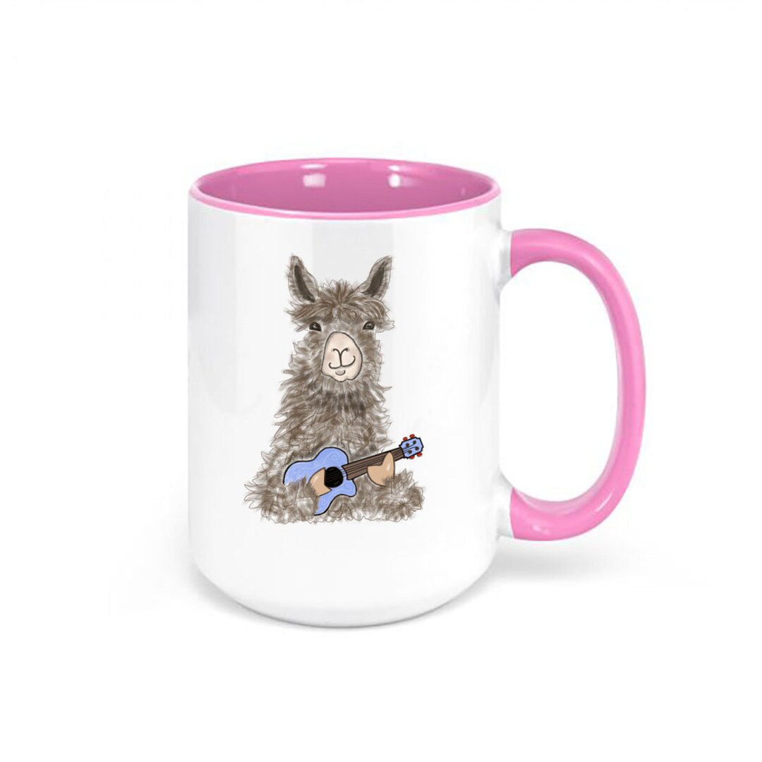 Llama Coffee Cup, Ukulele Lama, Lama mok, cadeau voor lama liefhebber ...