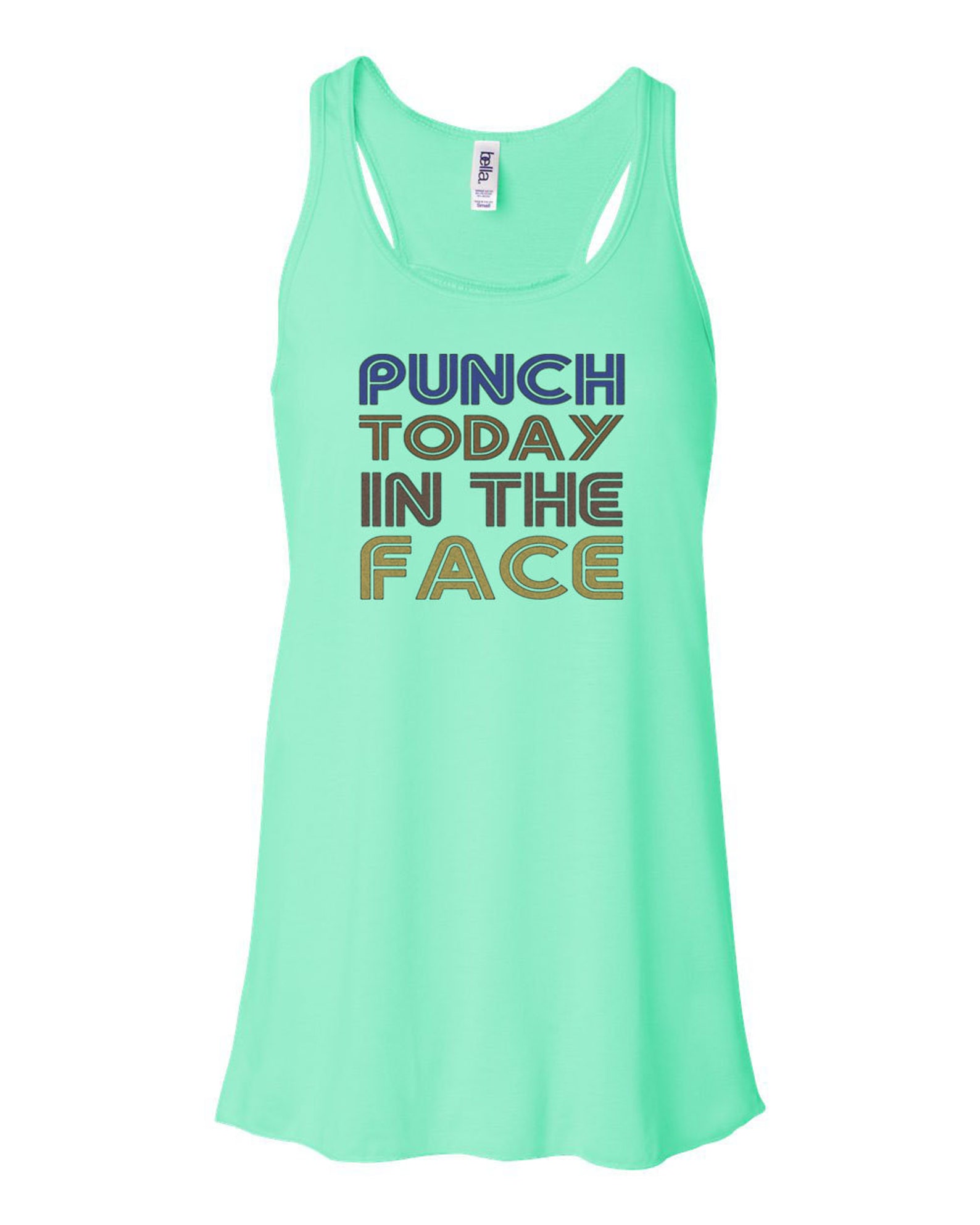 Women's Boxing Tank, Punch Today in the Face, Boxing Racerback, Muscle ...