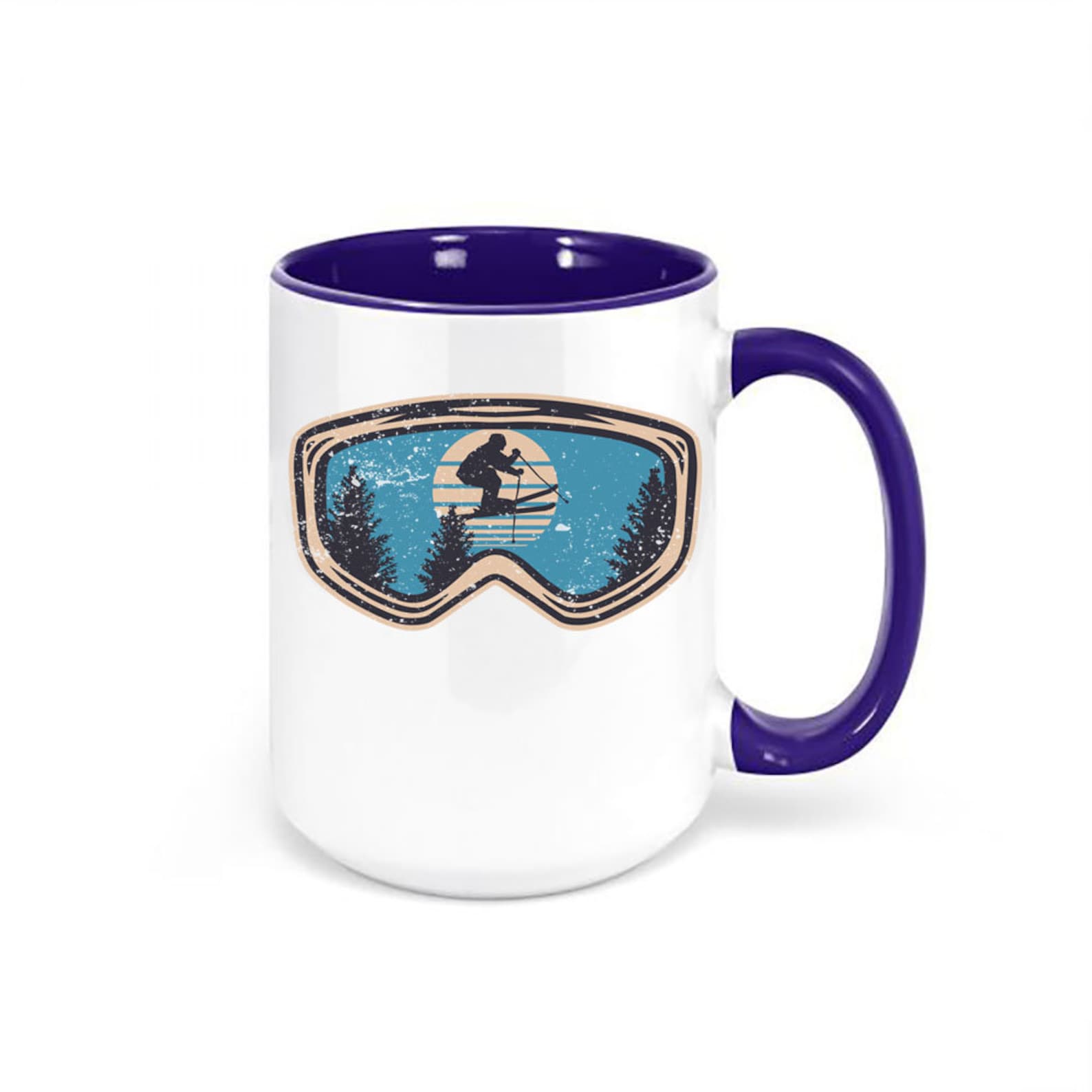 Skiing Coffee Mug, Ski Goggles, Ski Mug, Gift for Skier, Skiing Cup ...