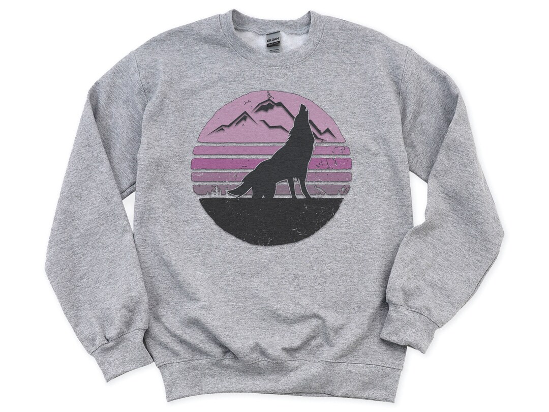 Wolf Sweatshirt, Moon Wolf, Howling Wolf, Wolf Gift, Wolf Shirt ...