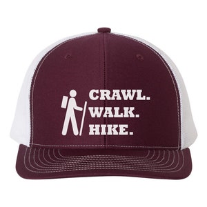Crawl Walk Hike, Hiking Hat, Hiking Gear, Trucker Hat, Snapback, Hiking ...