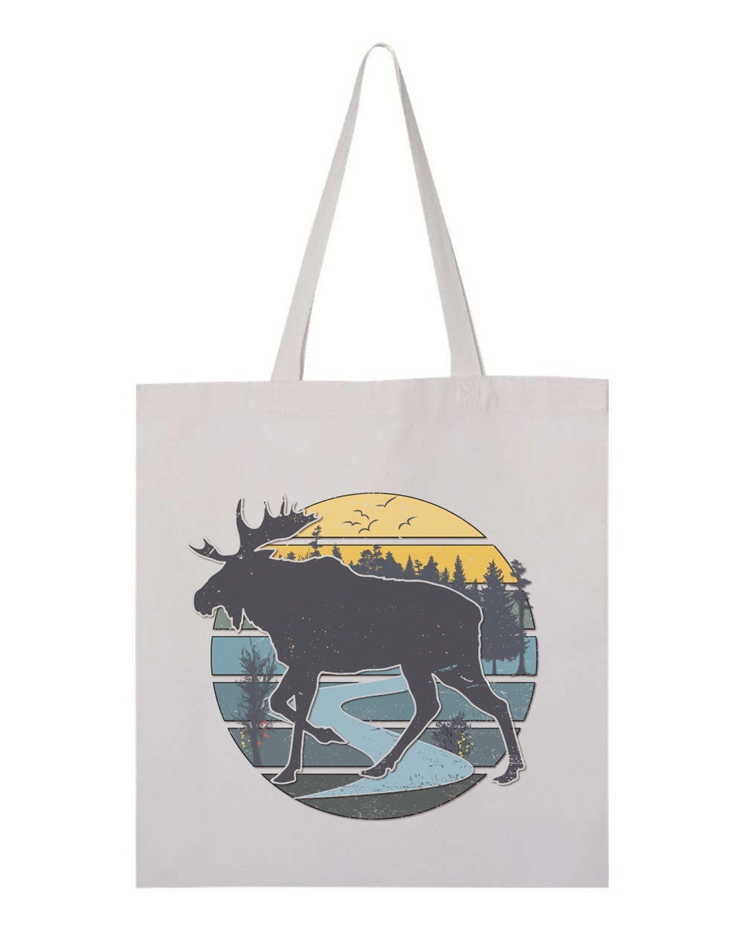 Moose Tote Bag, Moose Sunset, Moose Bag, Bull Moose, Moose Gift, Nature ...