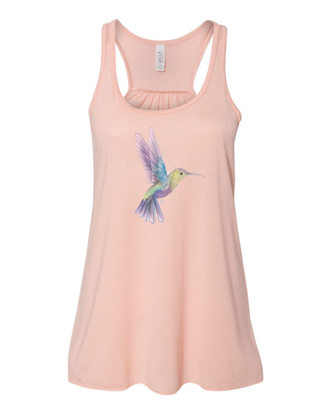 Hummingbird Tank Top, Watercolor Hummingbird, Soft Bella Canvas ...