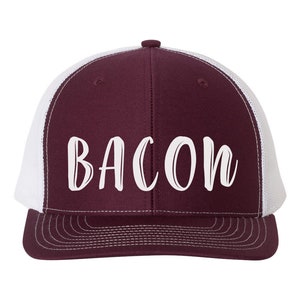 Bacon Hat, the Word Bacon, Bacon Lover, Bacon Apparel, Trucker Hat ...