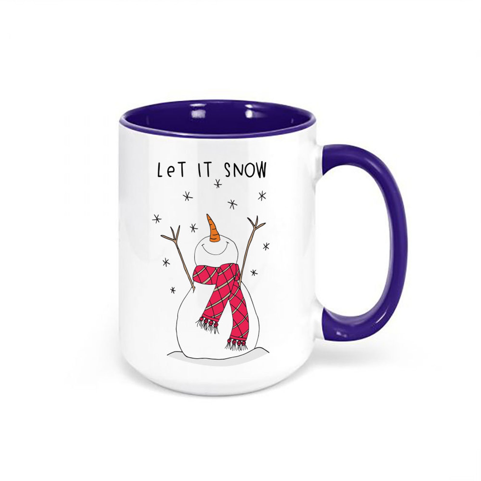 Let It Snow Coffee Mug, Let It Snow, Snowman Mug, Christmas Mug ...