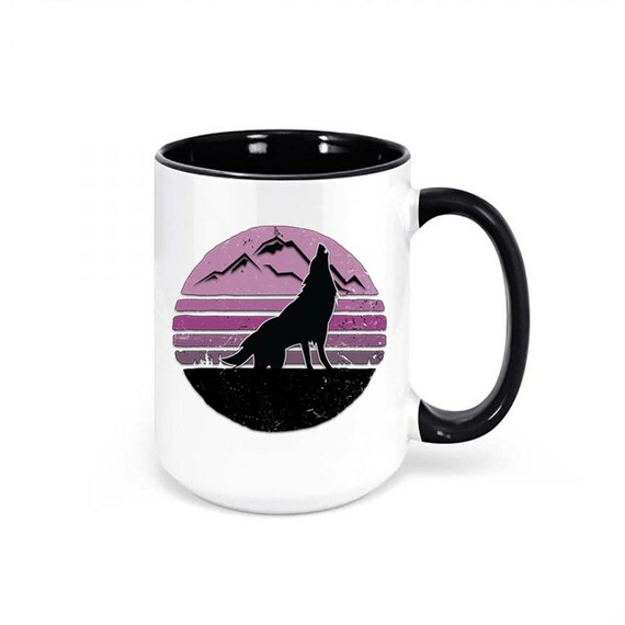 Wolf Coffee Mug Moon Wolf Howling Wolf Mug Wolf Gift - Etsy