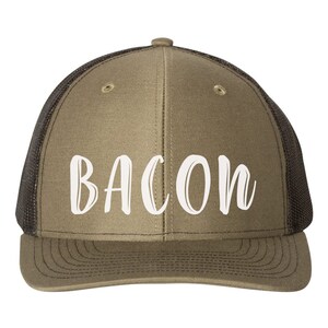 Bacon Hat, the Word Bacon, Bacon Lover, Bacon Apparel, Trucker Hat ...