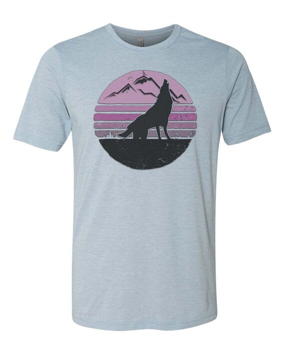 Wolf Shirt Moon Wolf Howling Wolf Unisex Fit Sublimated | Etsy