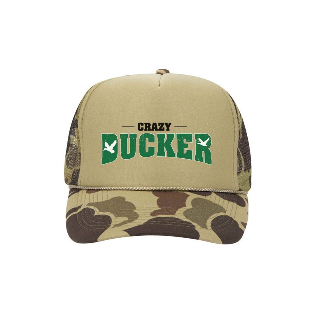 Duck Hunting Hat, Crazy Ducker, Waterfowl Hat, Hunting Trucker Hat ...