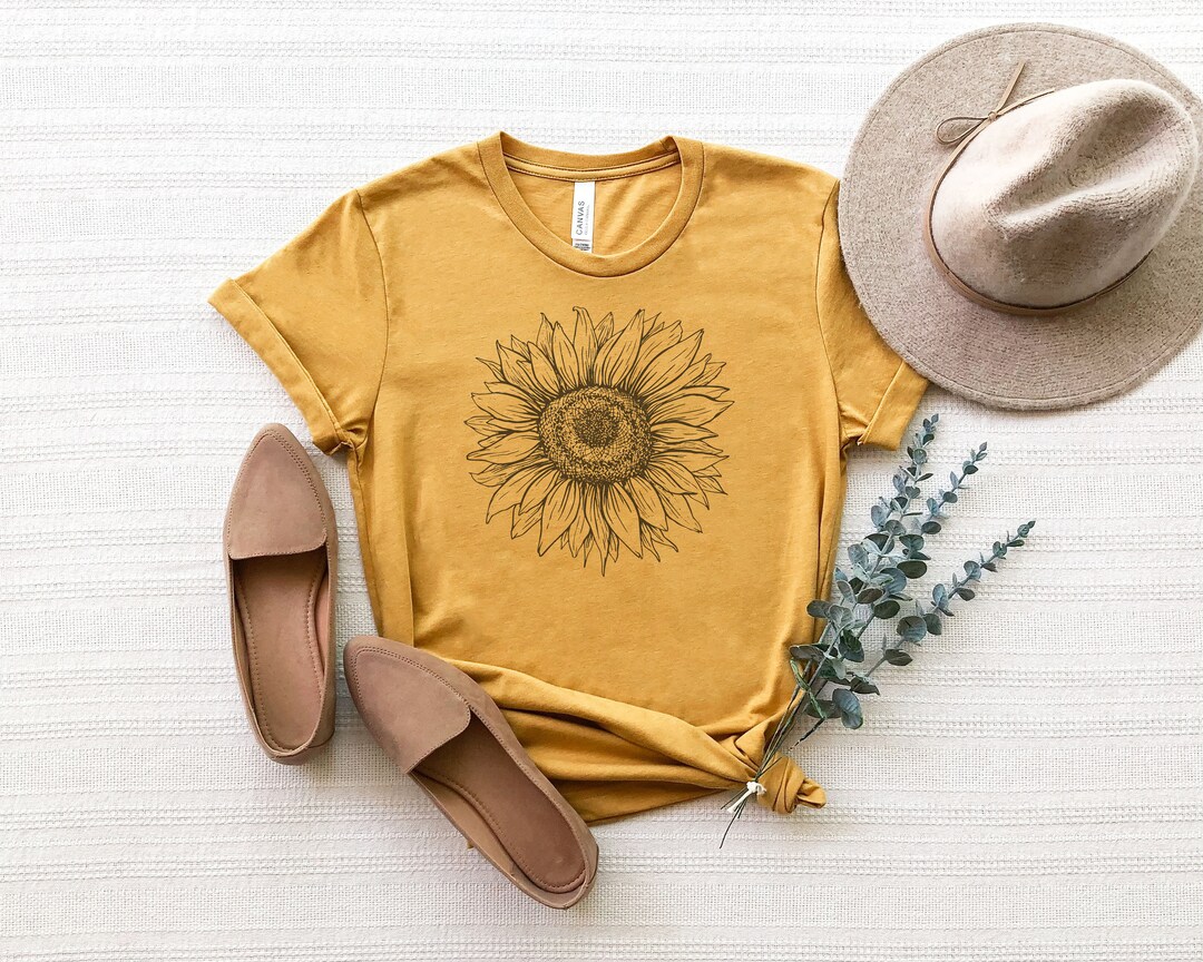 Sunflower Shirt, Sunflower Sketch, Sunflower Lover, Sunflower Apparel ...