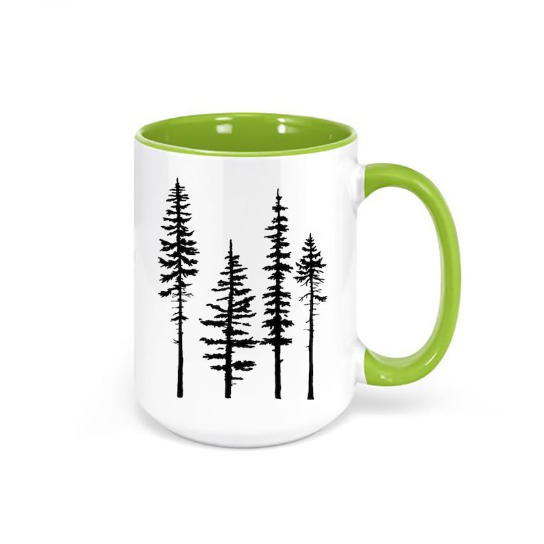 Pine Tree Mug Pine Trees Rustic Coffee Cup Rustic Decor | Etsy