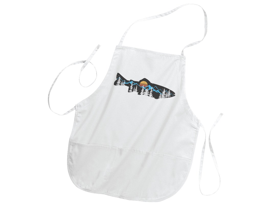 Fishing Apron, Mountain Trout, Barbecue Apron, Apron With Pockets ...