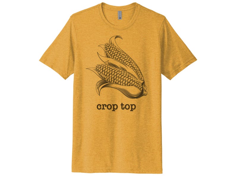 Farm Shirt, Crop Top, Funny Shirts, Unisex Fit, Sublimated Design, Corn ...