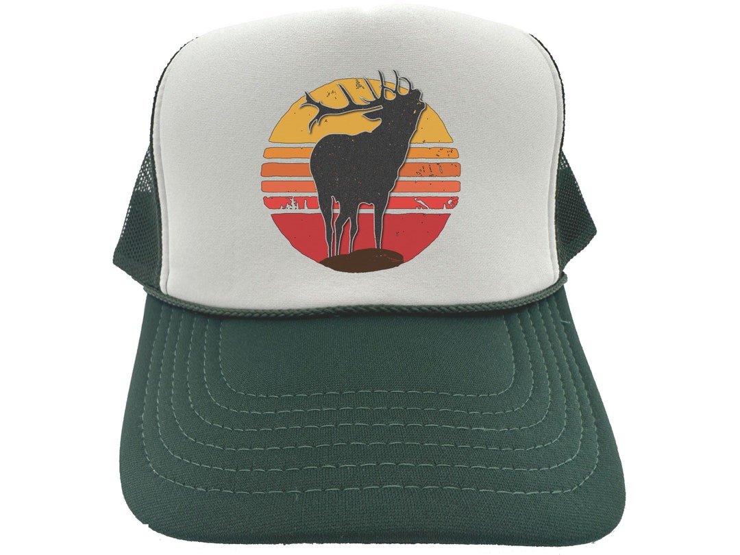 Elk Hunting Hat, Elk Sunset, Wildlife Hat, Adjustable Snapback ...