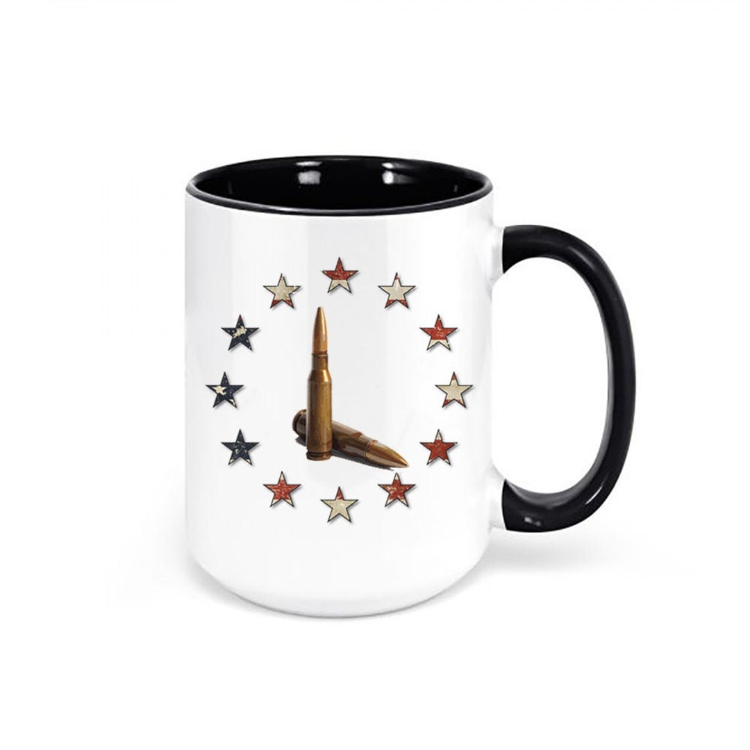 Gun Mug, Stars and Bullets, Patriotic Mug, Gun Gift, Cartridges, 2nd ...