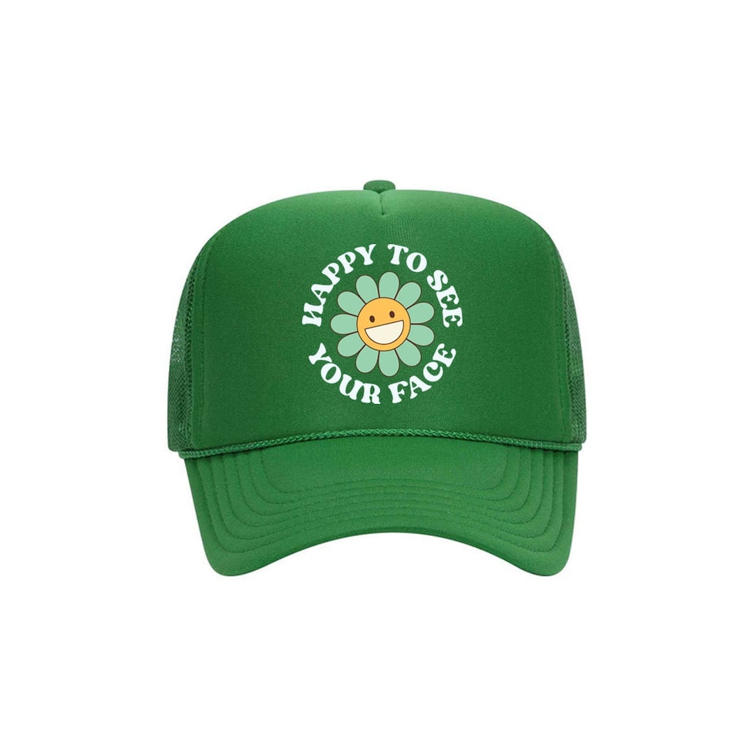 Inspirational Hat, Retro Hat, Happy to See Your Face, Cute Women's Hat ...