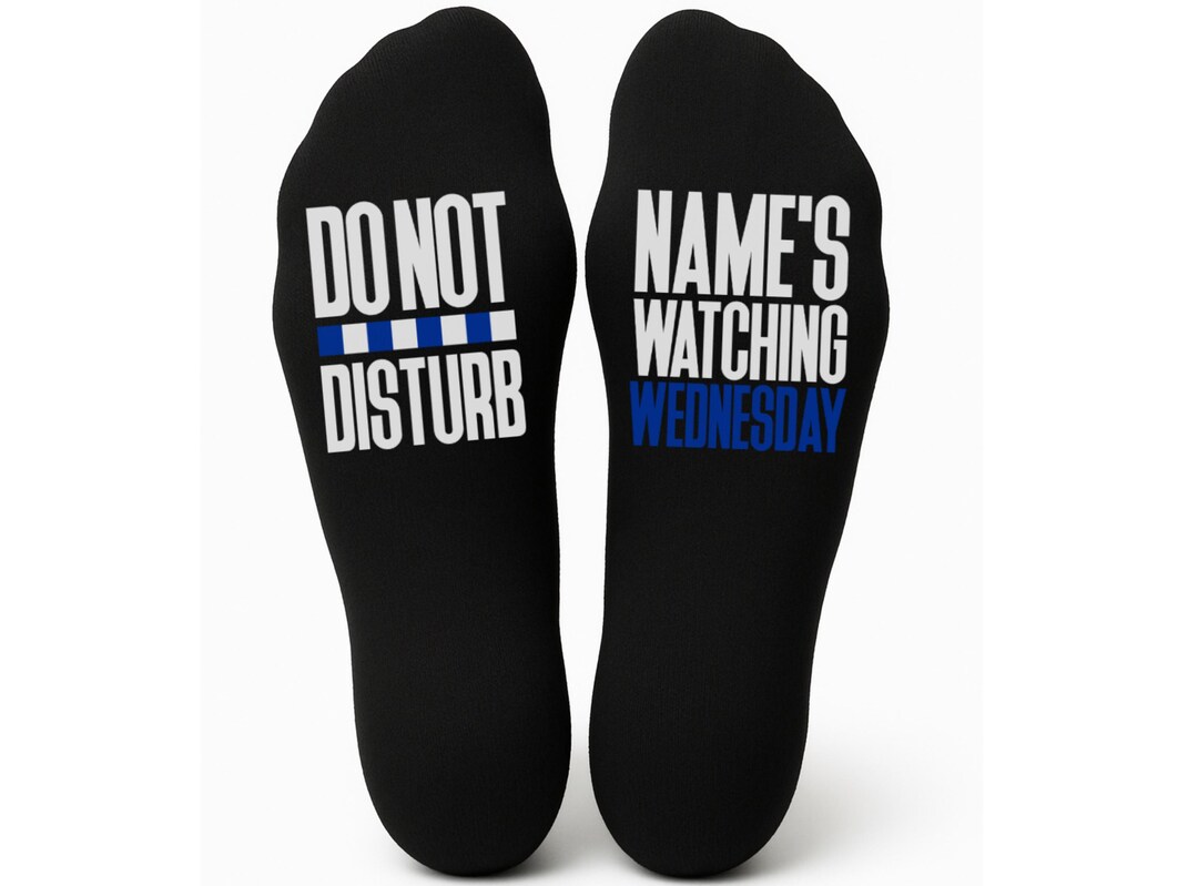 Custom Do Not Disturb Watching Wednesday Name Socks - Personalised ...