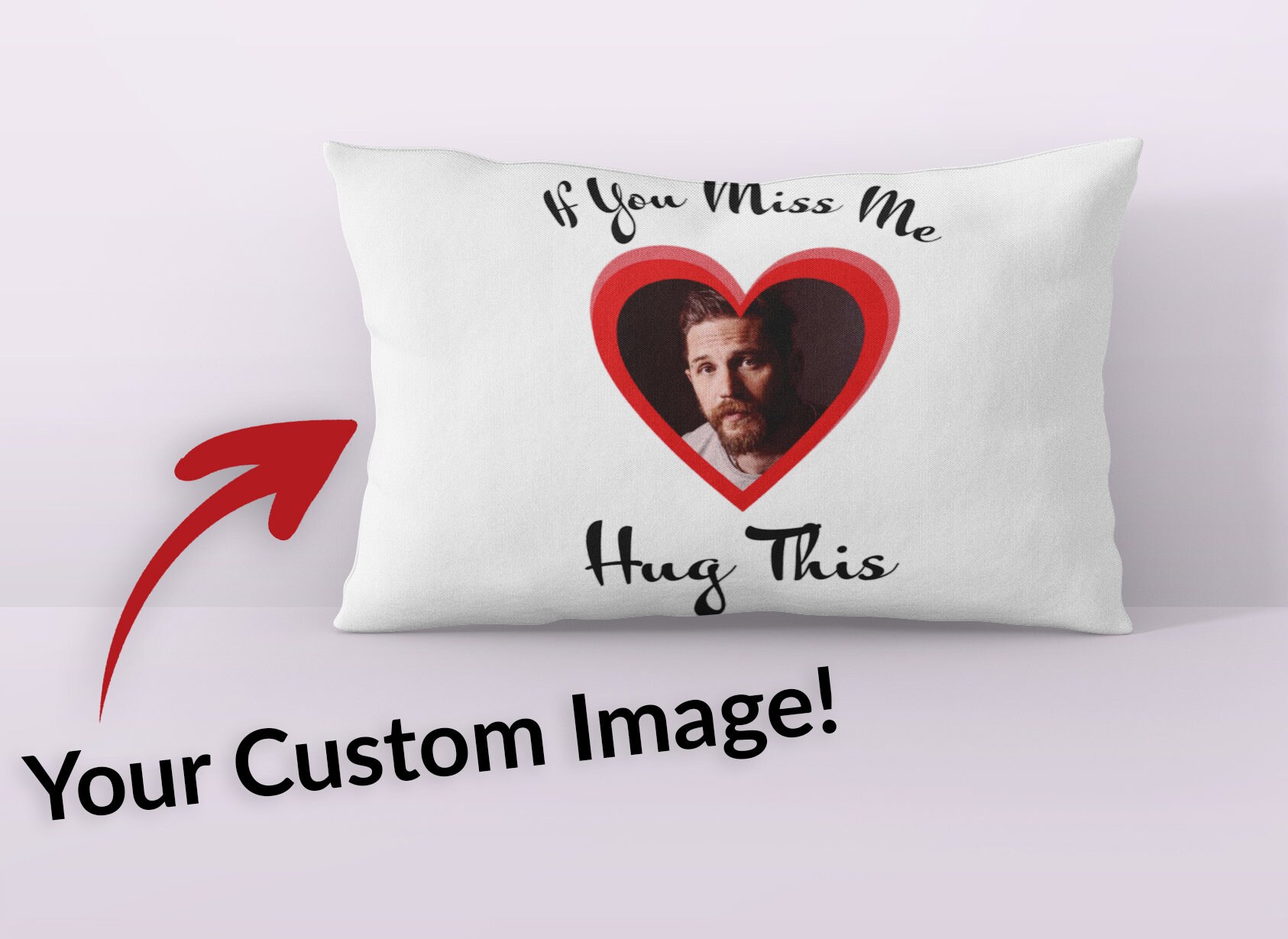 If You Miss Me Hug This Custom Pillow Case for Him or Her - Etsy UK