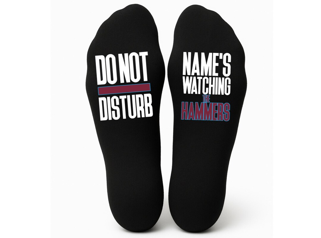 Custom Do Not Disturb Hammers Name Socks - Personalised Printed and ...