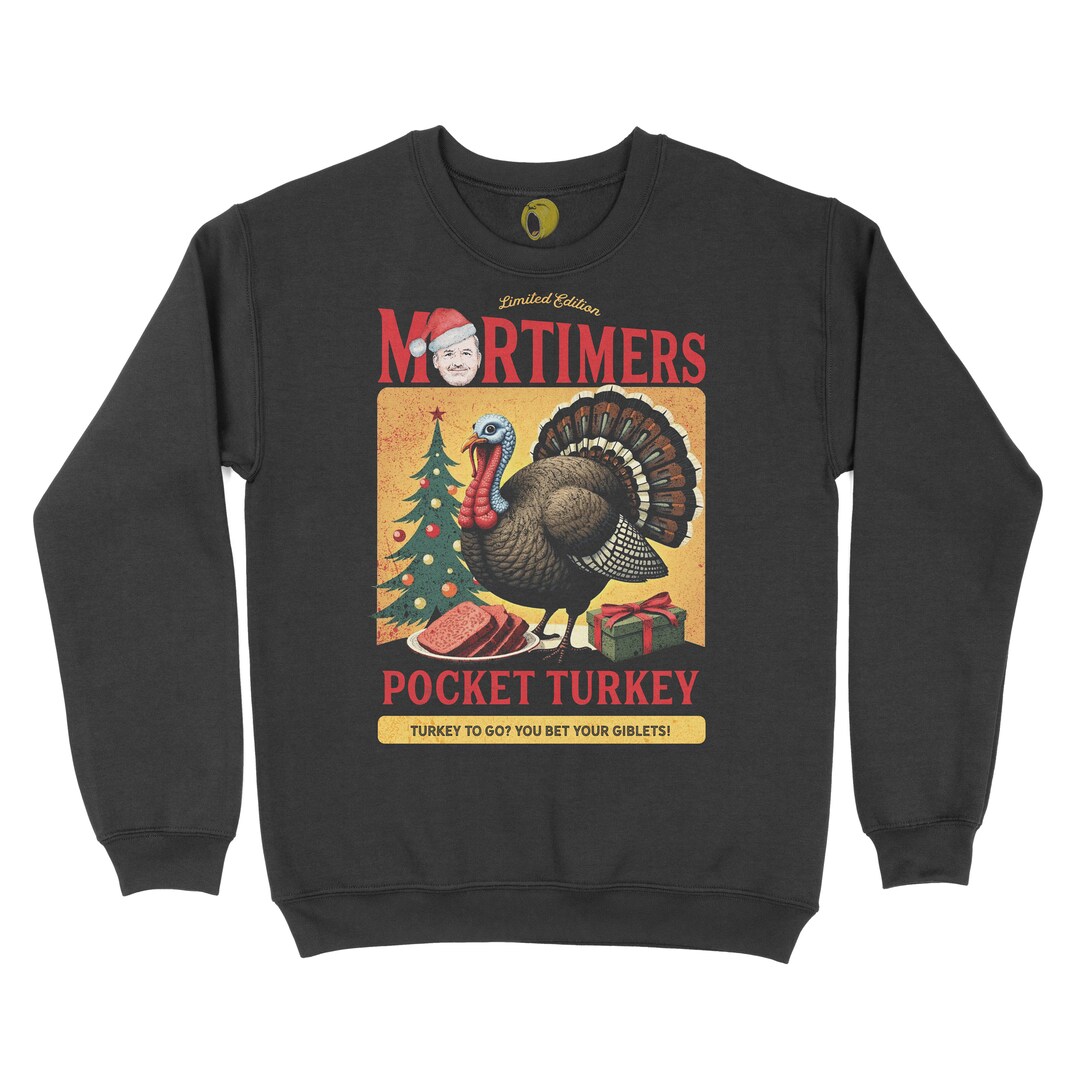 Bob Mortimer Pocket Turkey Christmas Sweater - Pocket Meat | Funny Xmas ...