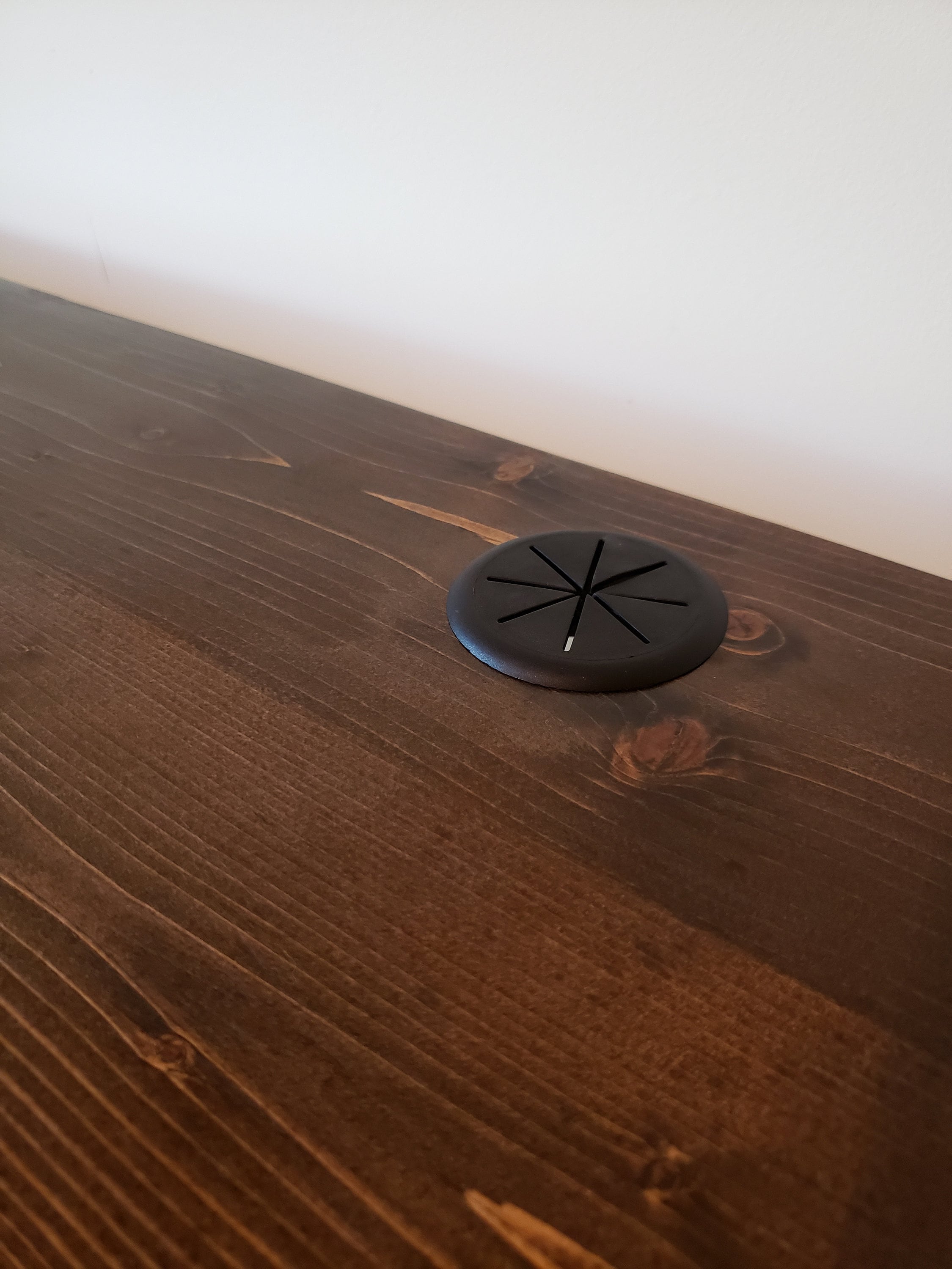 Custom Made Solid Wood Office Desk With Rounded Edges, Grommet, and ...