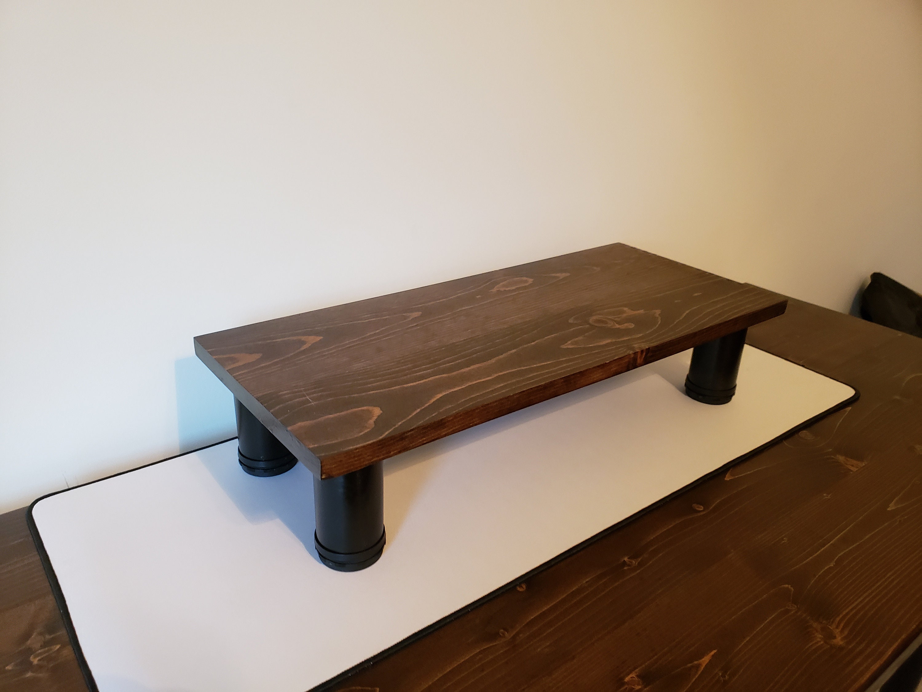 Solid Wood Monitor Stand With Metal Legs - Etsy