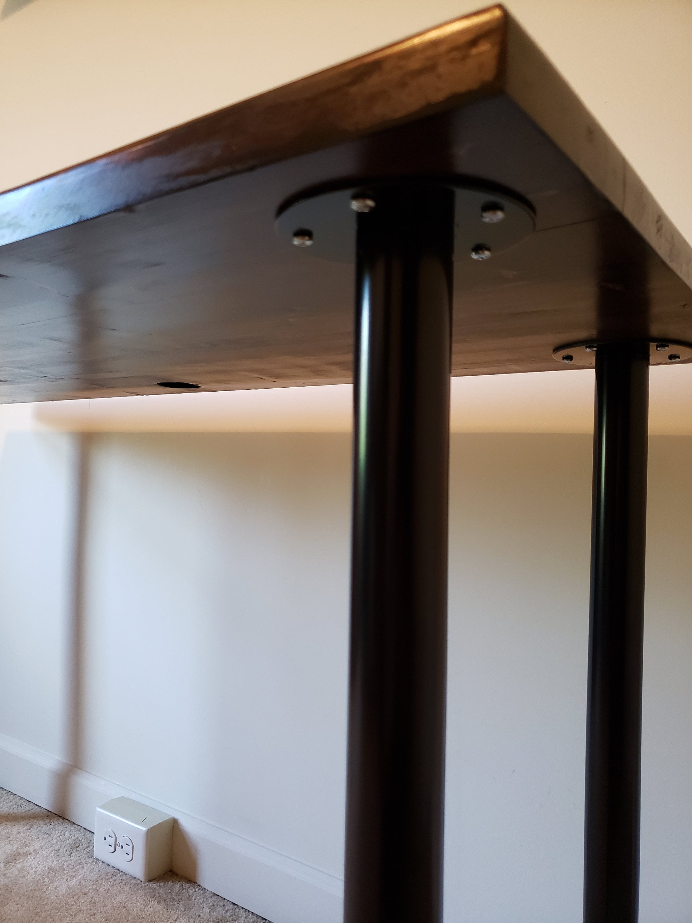 Custom Made Solid Wood Office Desk With Rounded Edges, Grommet, and ...