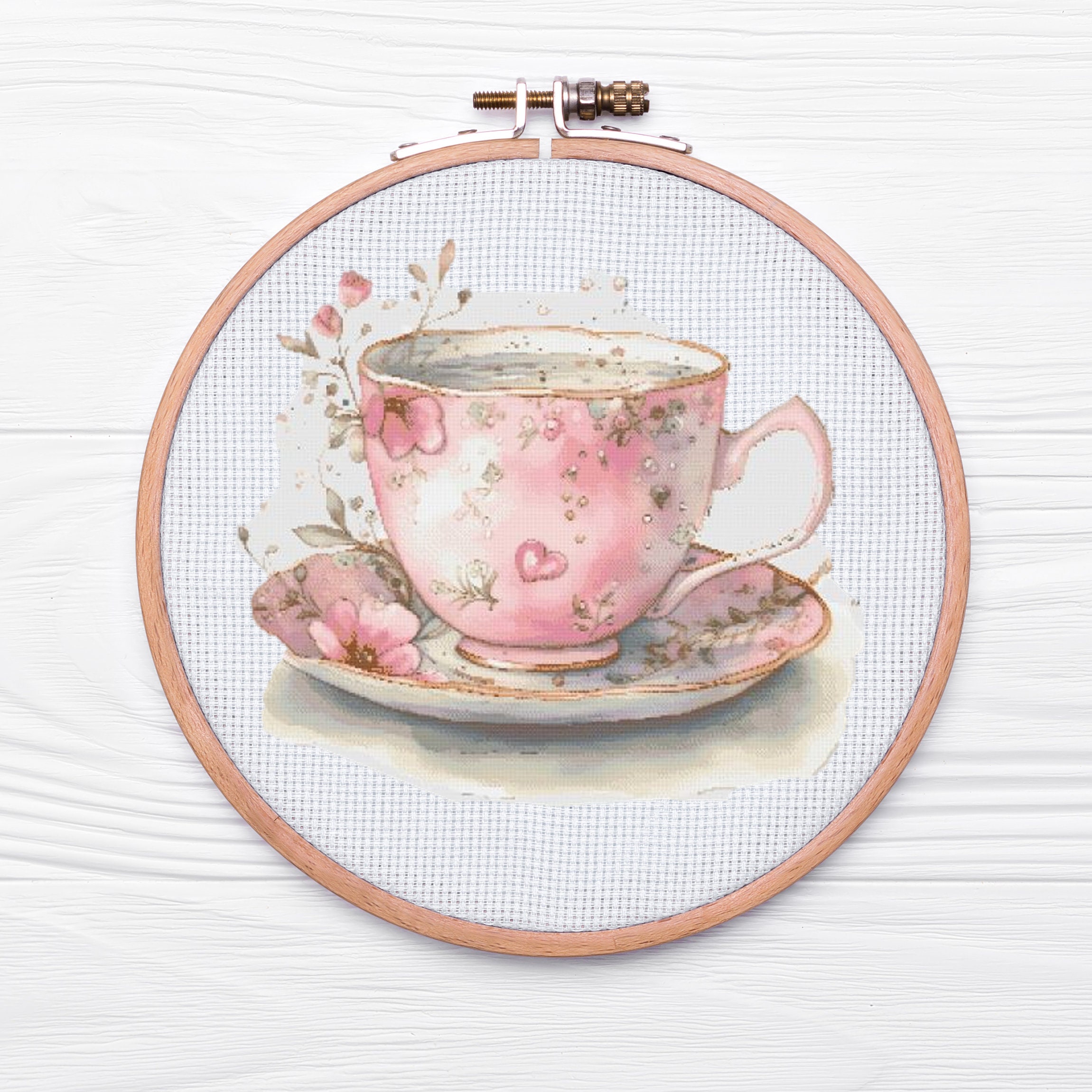 Floral Teacup Cross Stitch Pattern PDF - Etsy