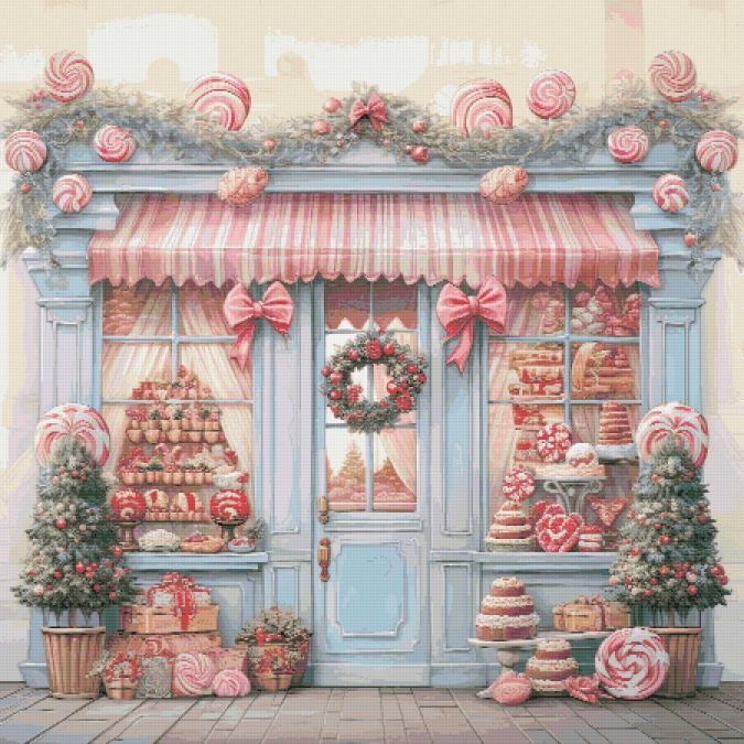 Cute Christmas Shop Cross Stitch Pattern Full Coverage PDF - Etsy