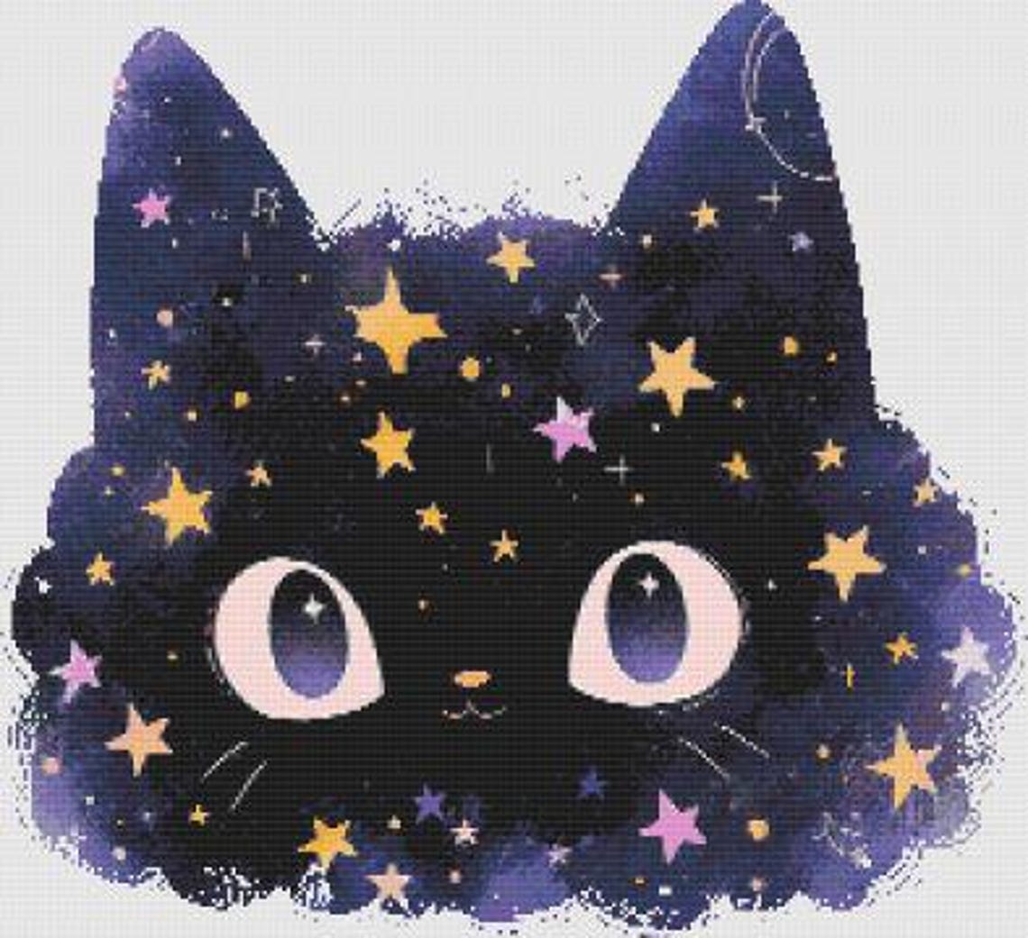 Chibi Cat Face Cross Stitch Pattern PDF - Etsy