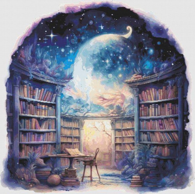 Magical Reading Room Cross Stitch Pattern PDF - Etsy