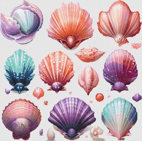Shell Collection Cross Stitch Pattern PDF - Etsy