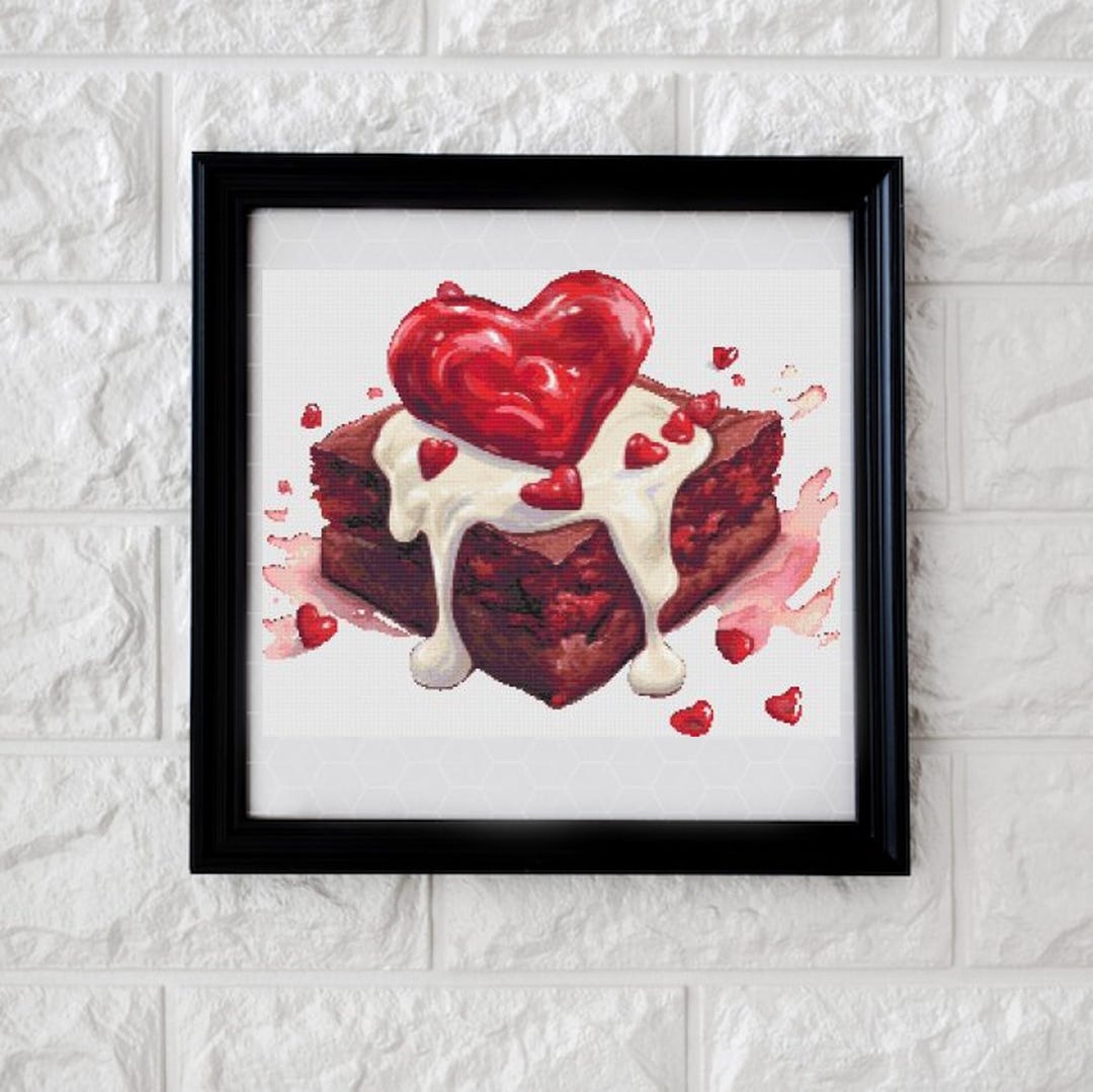 Red Velvet Brownie Cross Stitch Pattern PDF - Etsy