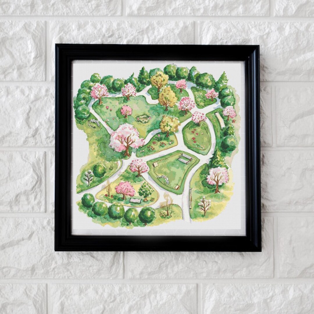 Park Map Cross Stitch Pattern PDF - Etsy