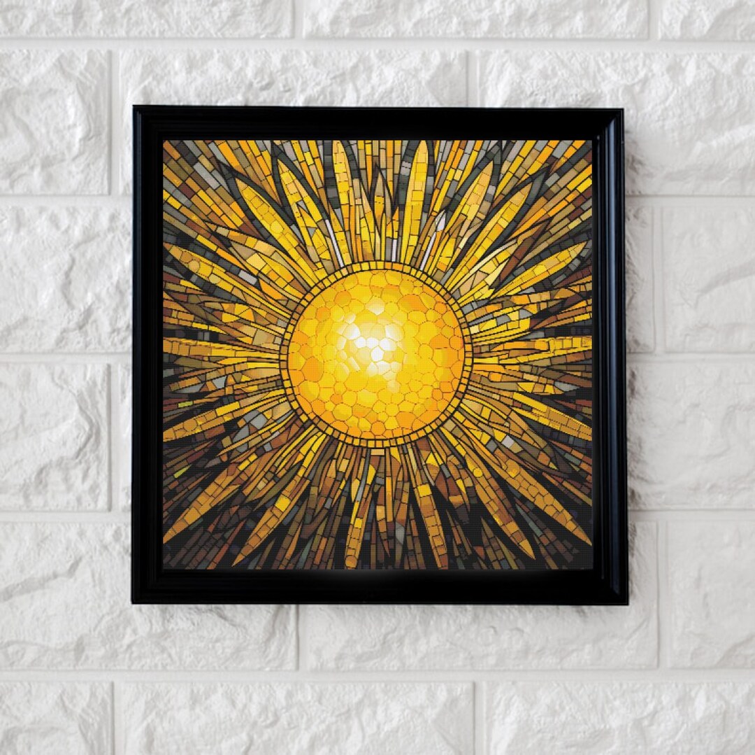 Mosaic Sun Cross Stitch Pattern Full Coverage PDF - Etsy