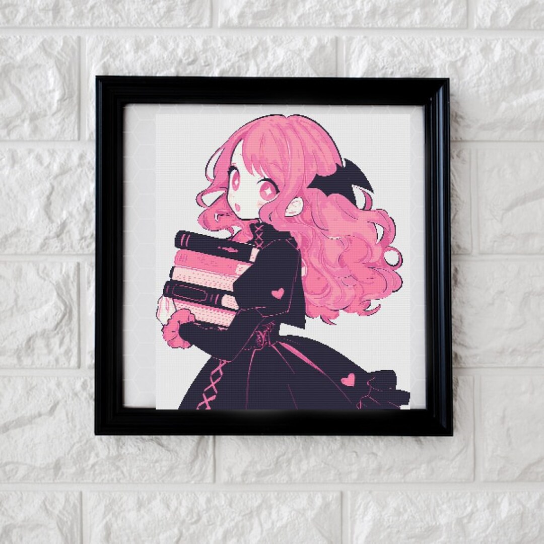 Book Addict Vampire Cross Stitch Pattern PDF - Etsy