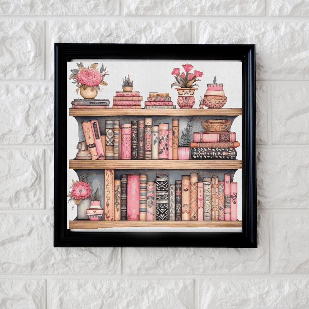Cute Bookcase Cross Stitch Pattern PDF - Etsy