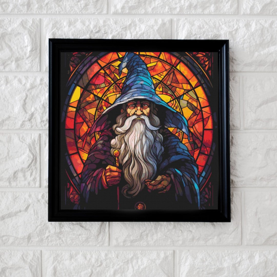 Mysterious Wizard Cross Stitch Pattern Full Coverage PDF - Etsy