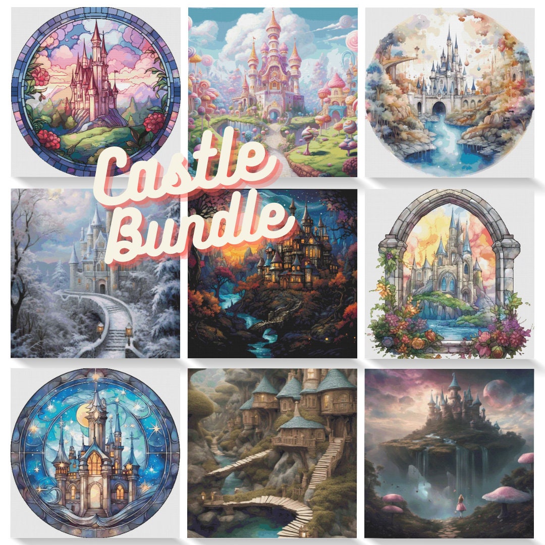 Castle Bundle Cross Stitch Patterns PDF - Etsy