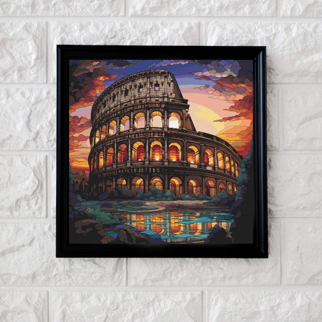 Colosseum at Dusk Cross Stitch Pattern Full Coverage PDF - Etsy