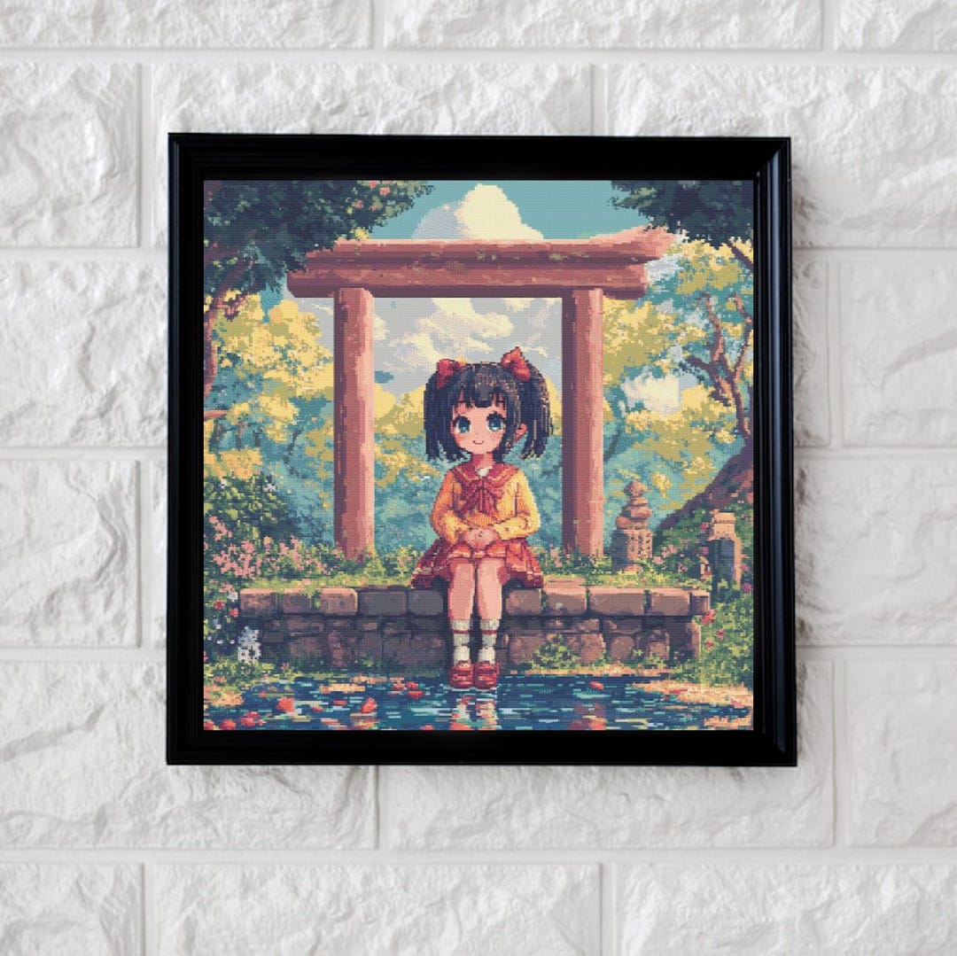 Cute Pixel Girl Cross Stitch Pattern Full Coverage PDF - Etsy