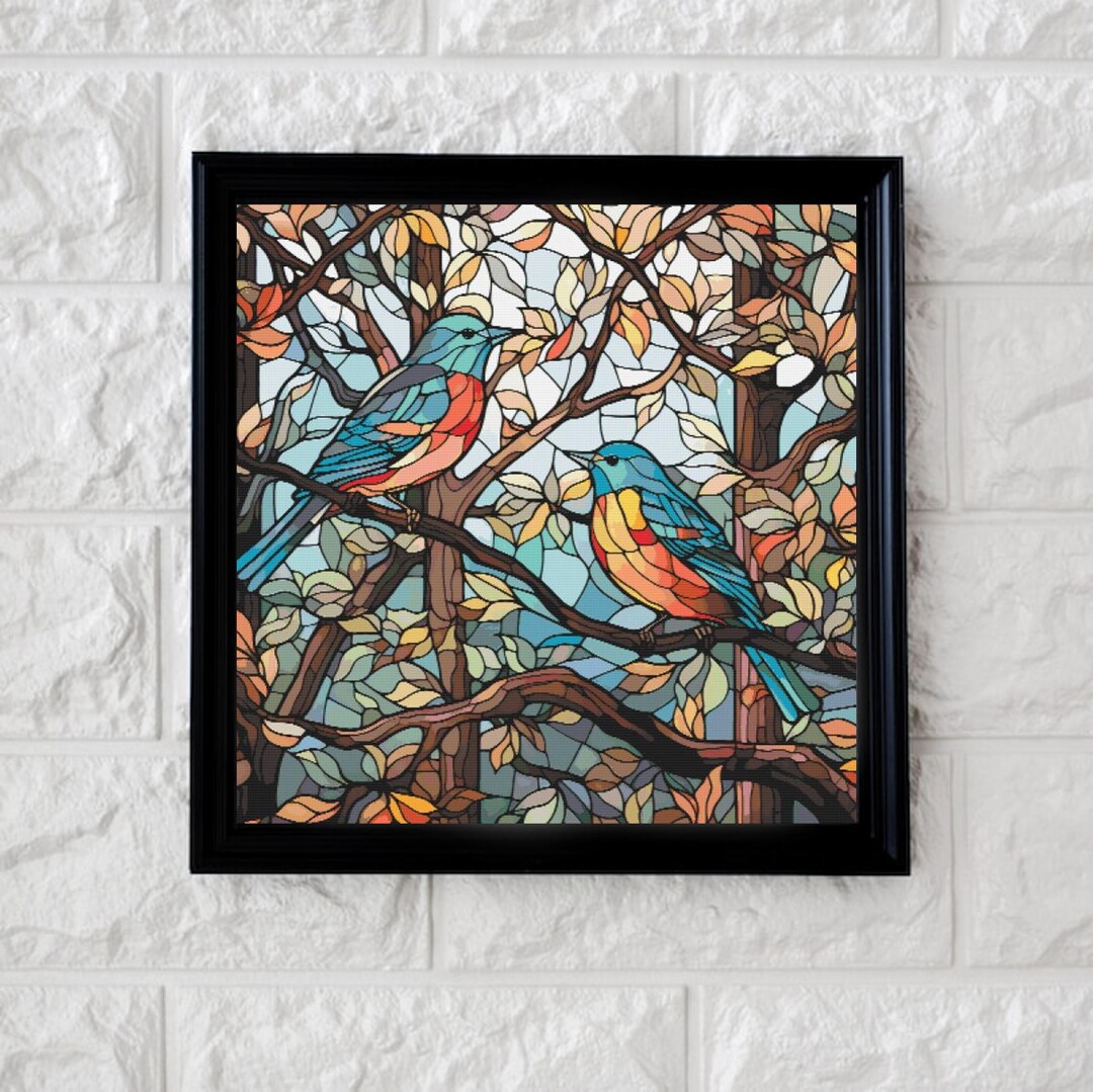 Autumnal Birds Cross Stitch Pattern Full Coverage PDF - Etsy
