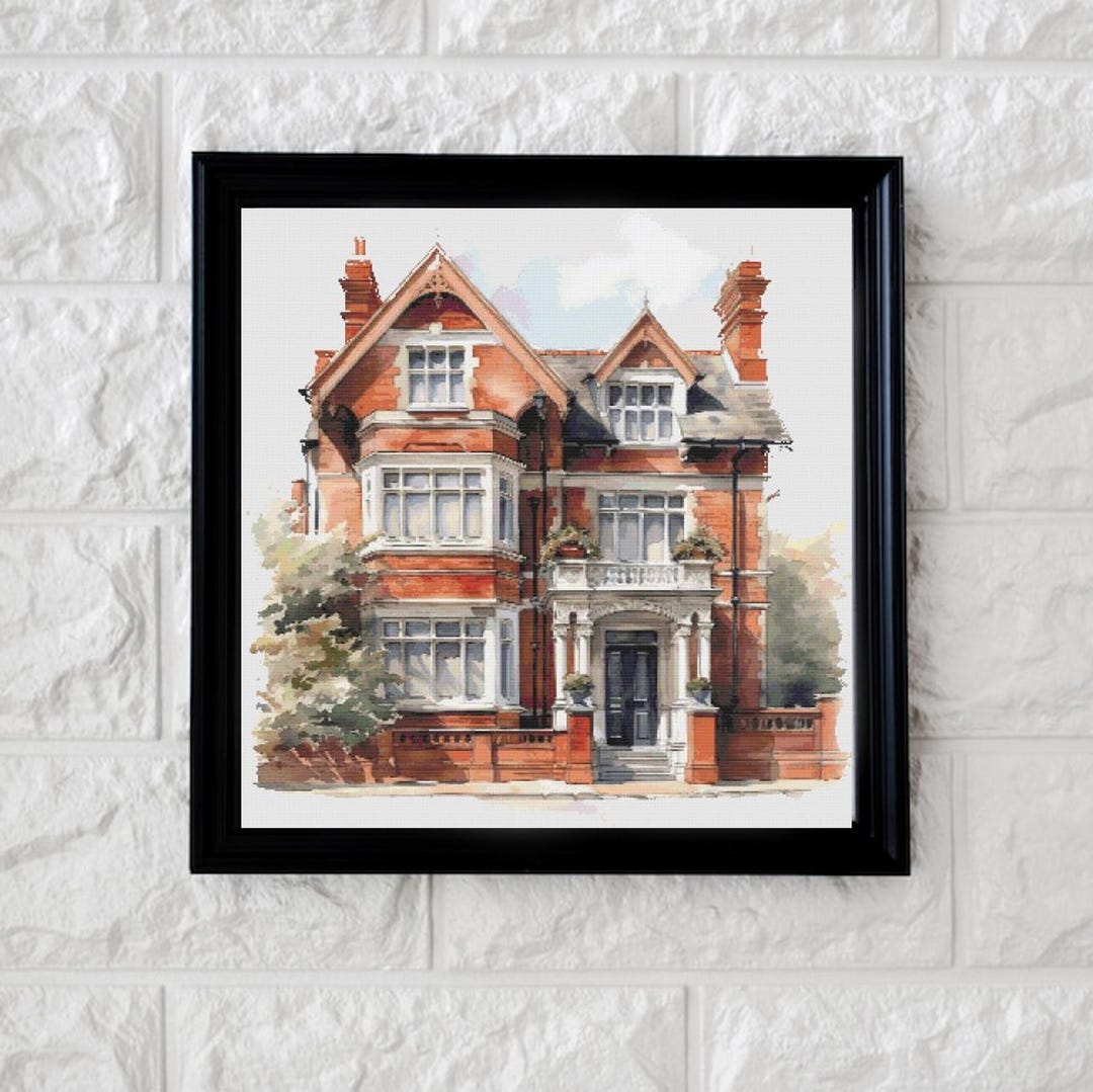 Red Brick House Cross Stitch Pattern PDF - Etsy