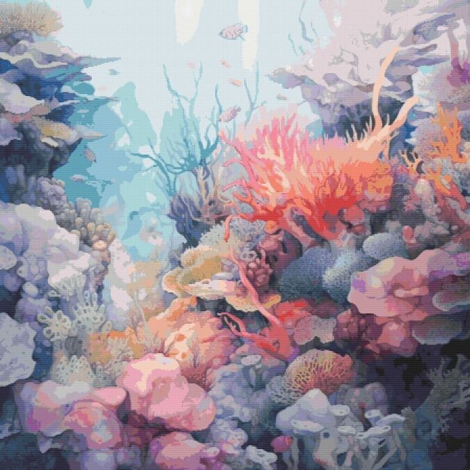 Ocean Coral Cross Stitch Pattern Full Coverage PDF - Etsy