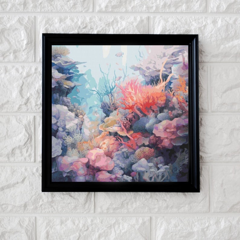 Ocean Coral Cross Stitch Pattern Full Coverage PDF - Etsy