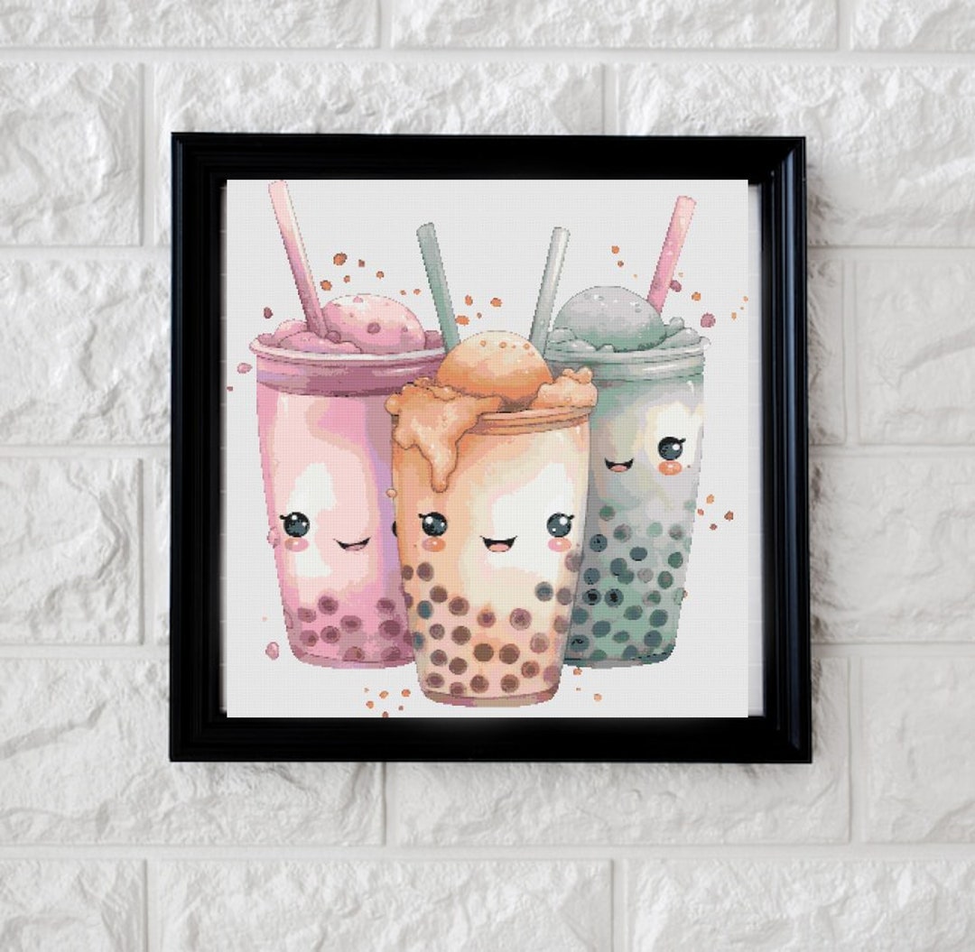 Kawaii Boba Cross Stitch Pattern PDF - Etsy