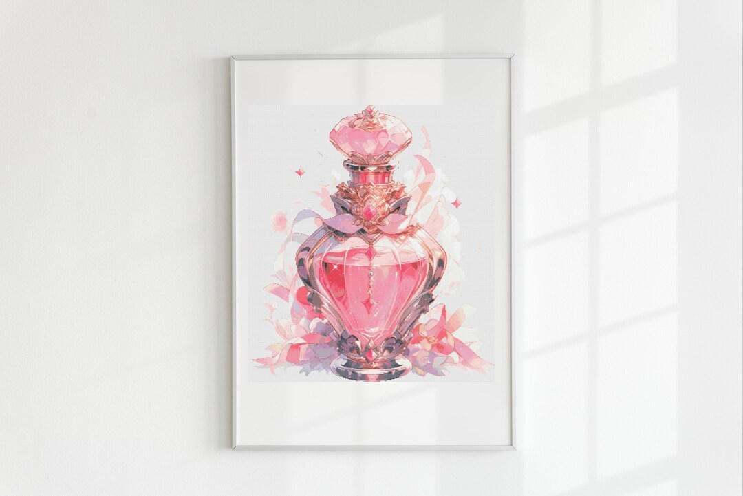 Pink Perfume Bottle Cross Stitch Pattern PDF - Etsy