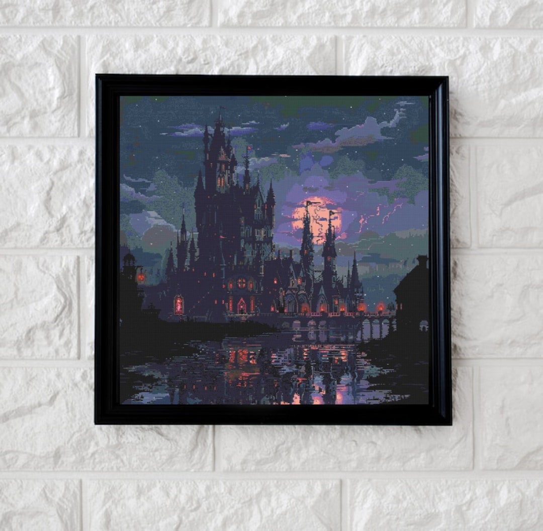 Gothic Pixel Castle Cross Stitch Pattern Full Coverage PDF - Etsy