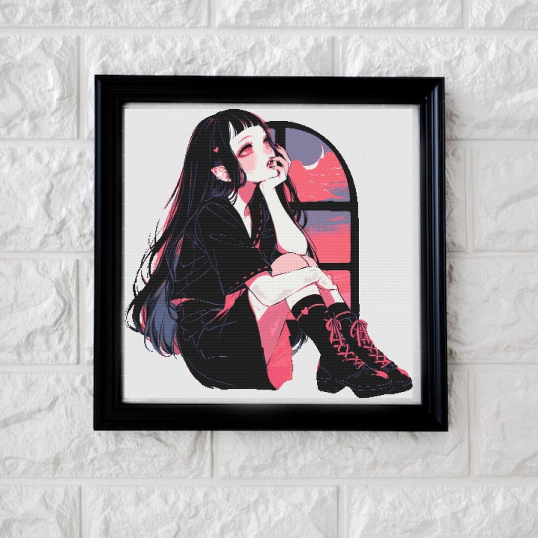 Thinking Vampire Cross Stitch Pattern PDF - Etsy