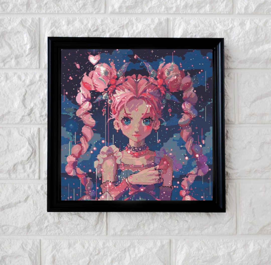Pixel Girl Cross Stitch Pattern Full Coverage PDF - Etsy